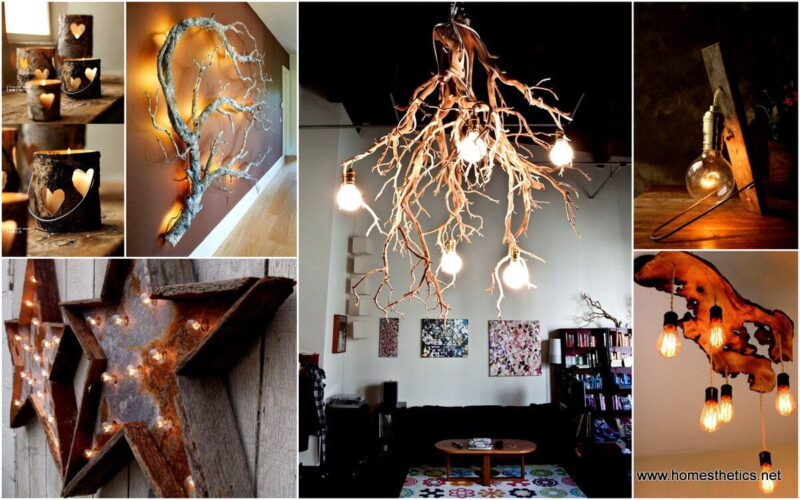 How to Make Original DIY Lamps Reusing Old Wood